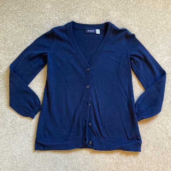 Place | Shirts & Tops | Girls Navy Blue Button Up Sweater | Poshmark